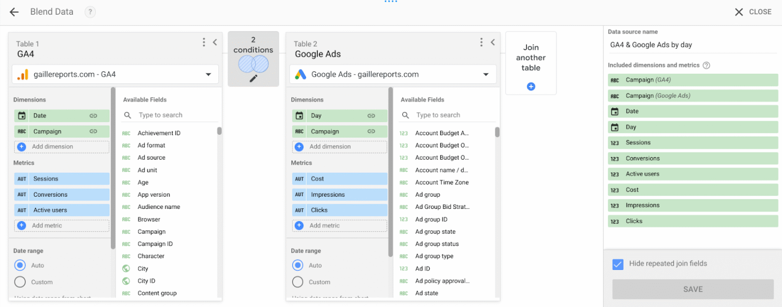 How to Blend Google Analytics 4 and Google Ads Data in Looker Studio ...